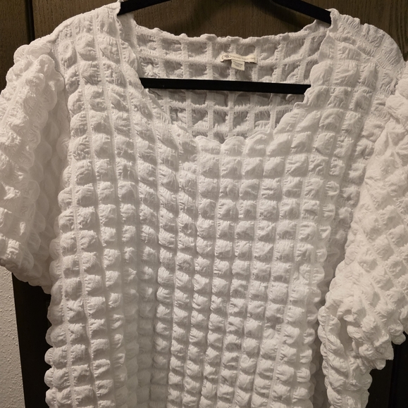 Cato | Tops | Cato White Textured Blouse | Poshmark